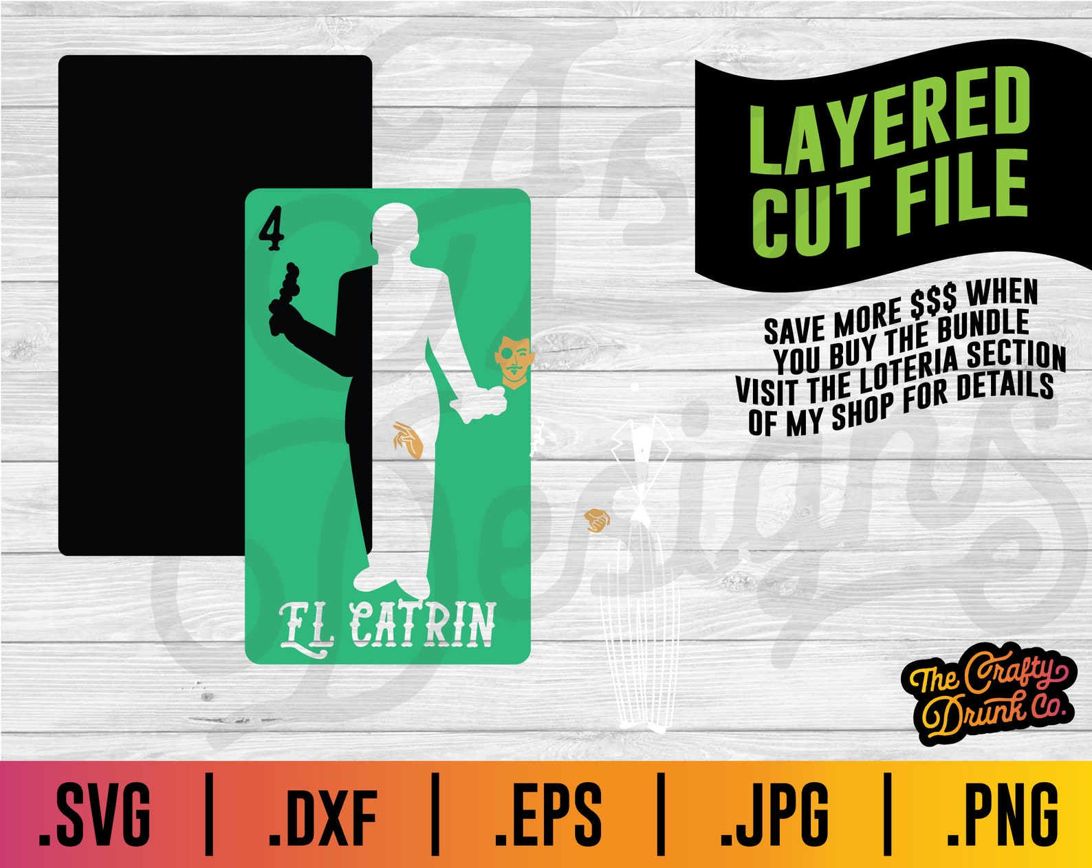 Loteria El Catrin SVG Layered Loteria Card Svg El Catrin Svg - Etsy