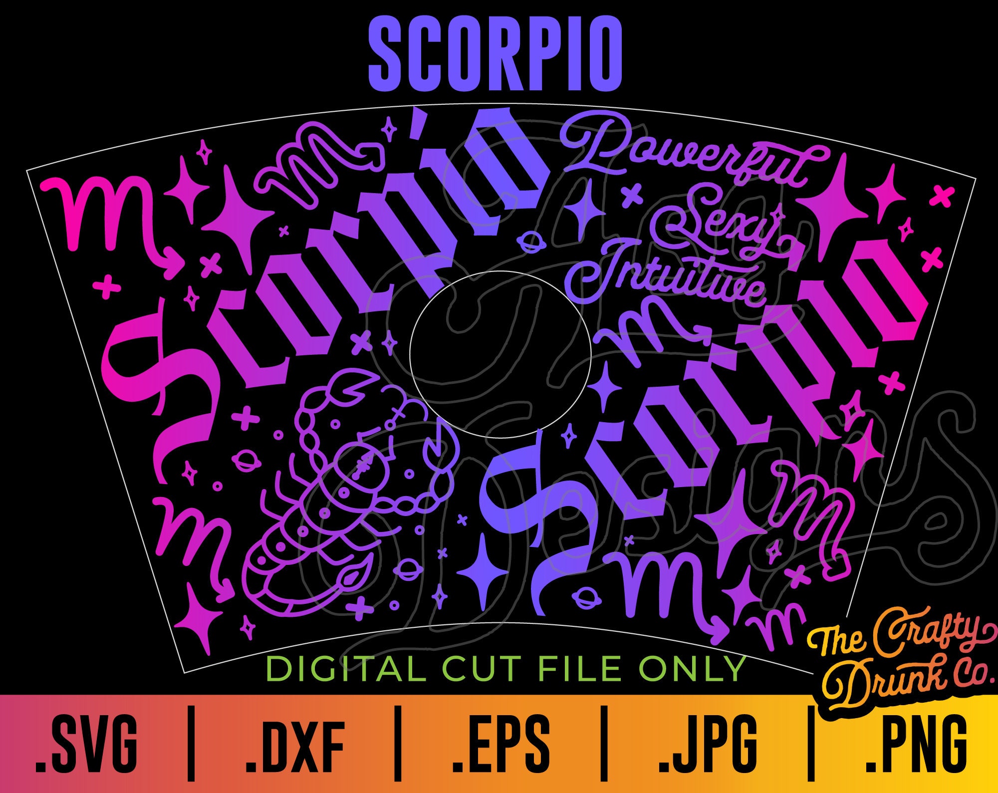 Scorpio Zodiac Starbucks Cup Wrap SVG (digital Download) - Etsy
