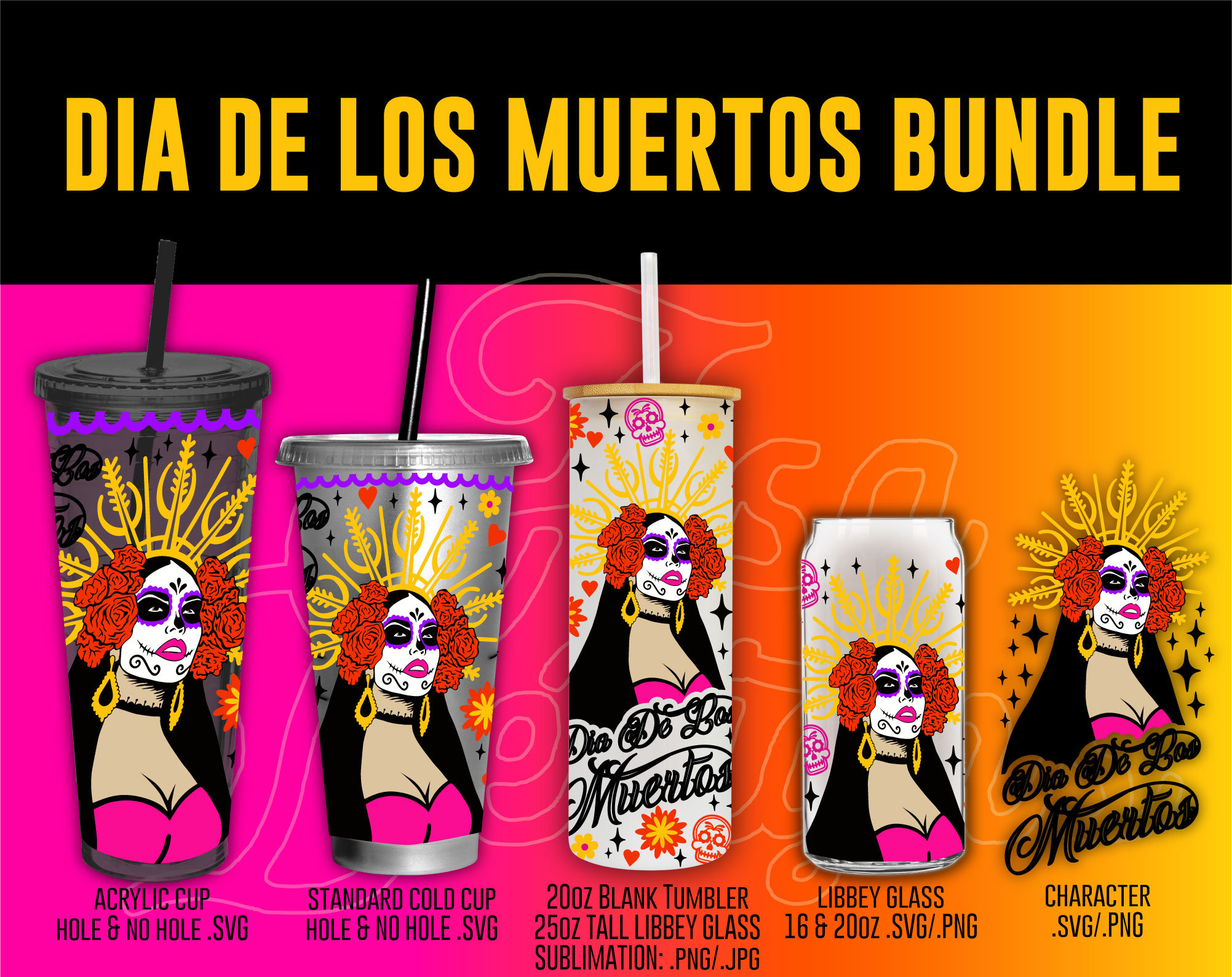 Dia De Los Muertos SVG BUNDLE Day of the Dead Svg Png - Etsy