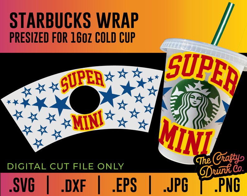 Super Mom Super Mini Cup Wrap Set Mommy and Me Starbucks cup | Etsy