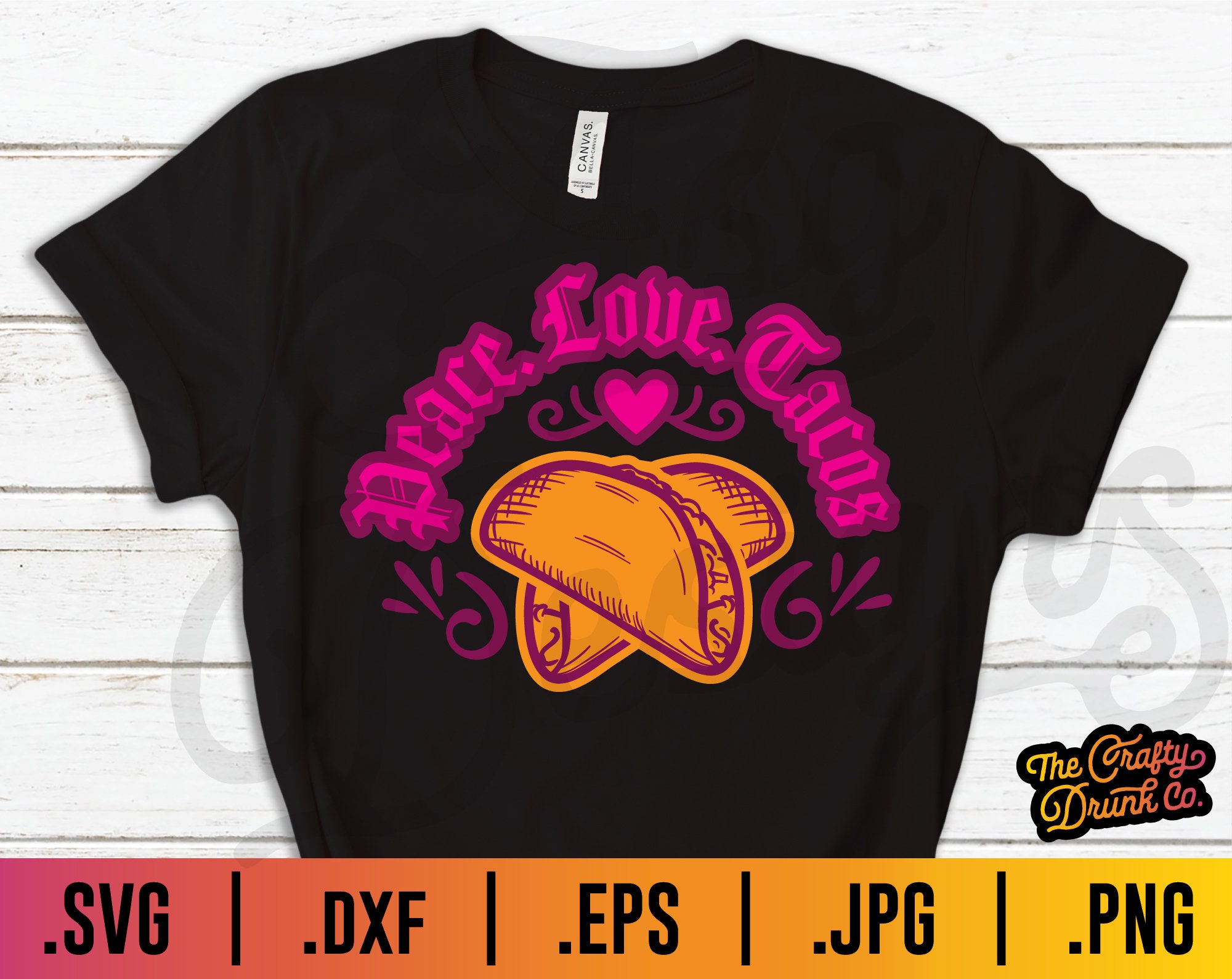 Peace Love Tacos SVG Mexican Svg Taco Svg Peace Svg - Etsy