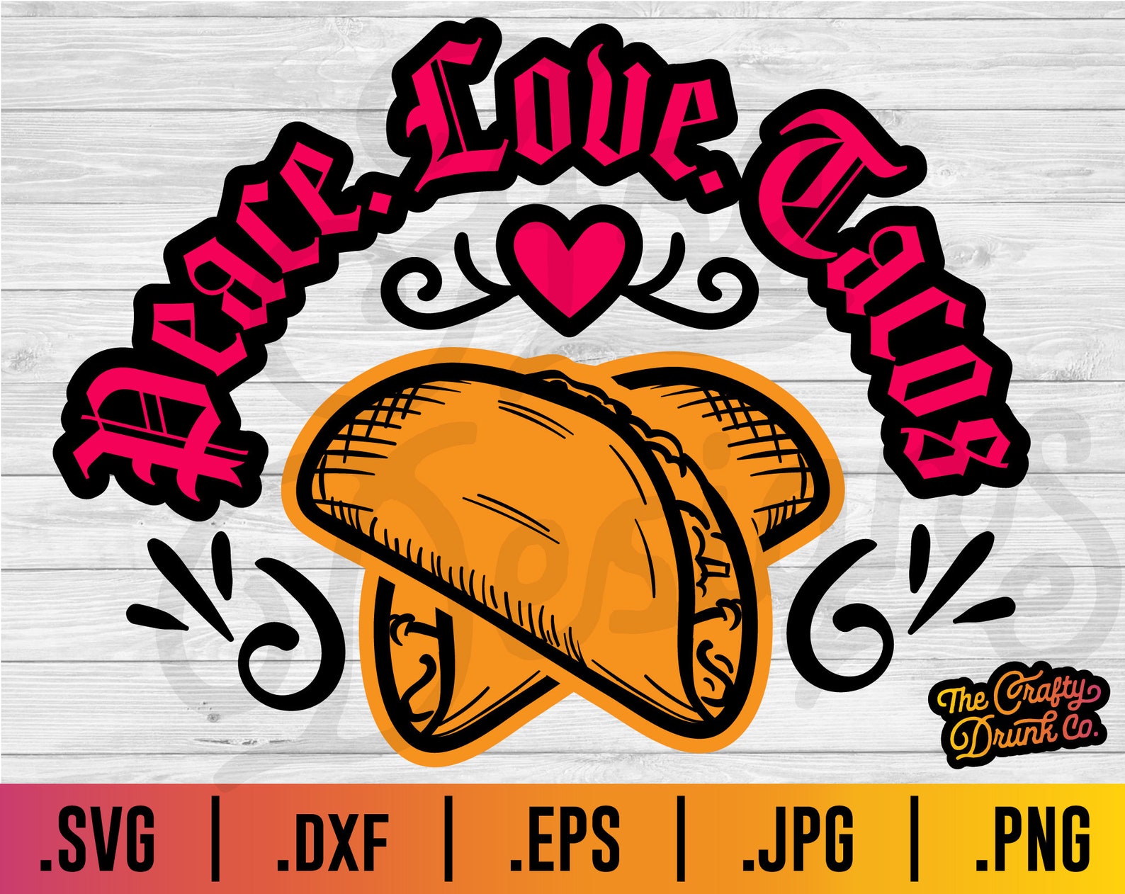 Peace Love Tacos SVG Mexican Svg Taco Svg Peace Svg - Etsy