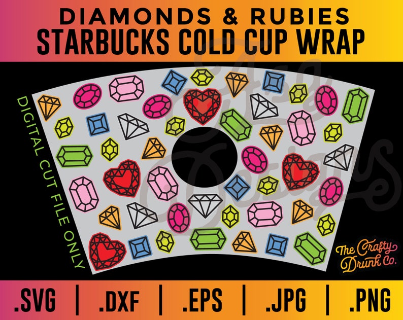 Diamonds Cup Wrap SVG Diamond Cold Cup Wrap SVG - Etsy