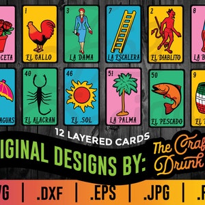Loteria Card SVG Bundle: Layered Mexican Bingo Designs (digital ...
