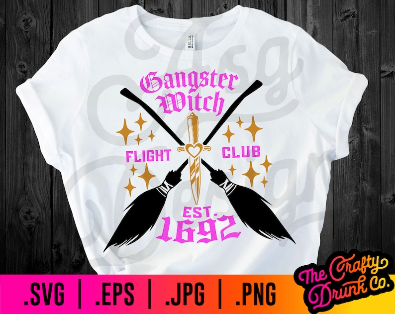 Gangster Witch Flight Club SVG Halloween Svg Witch Svg | Etsy