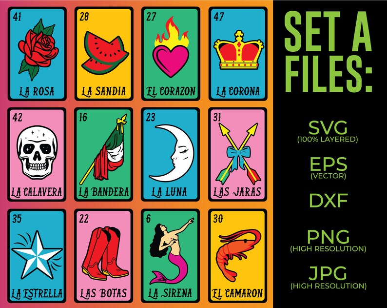 Loteria SVG Bundle SET A Customized Loteria Card Bundle - Etsy