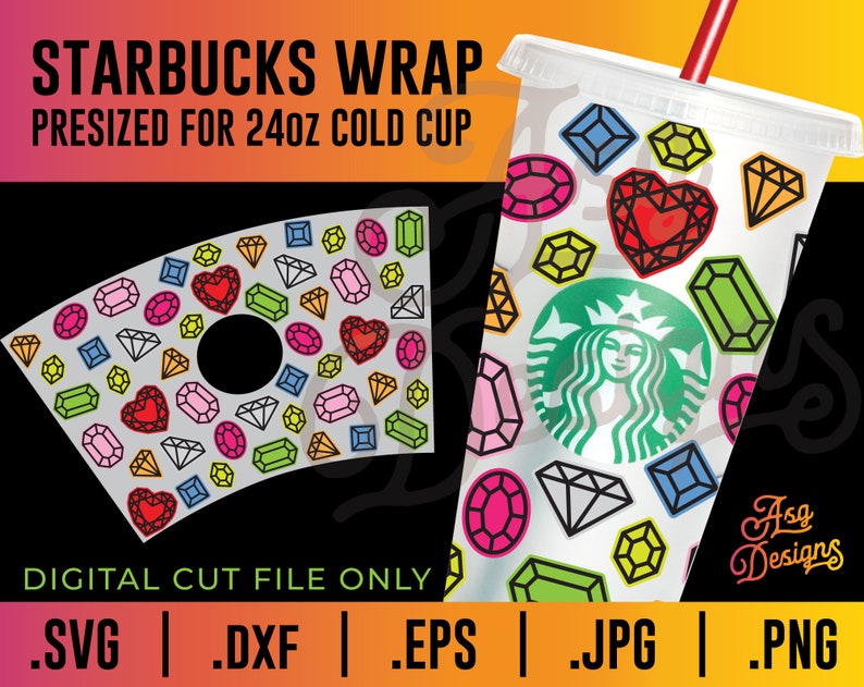 Diamonds Cup Wrap SVG Diamond Cold Cup Wrap SVG - Etsy