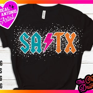 SATX San Antonio Texas SVG / PNG Sublimation Fiesta Colors Tshirt Design - Etsy