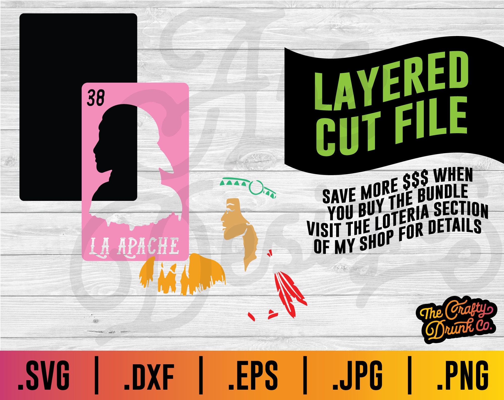 Loteria El Apache SVG / La Apache SVG Layered Loteria Card - Etsy Denmark
