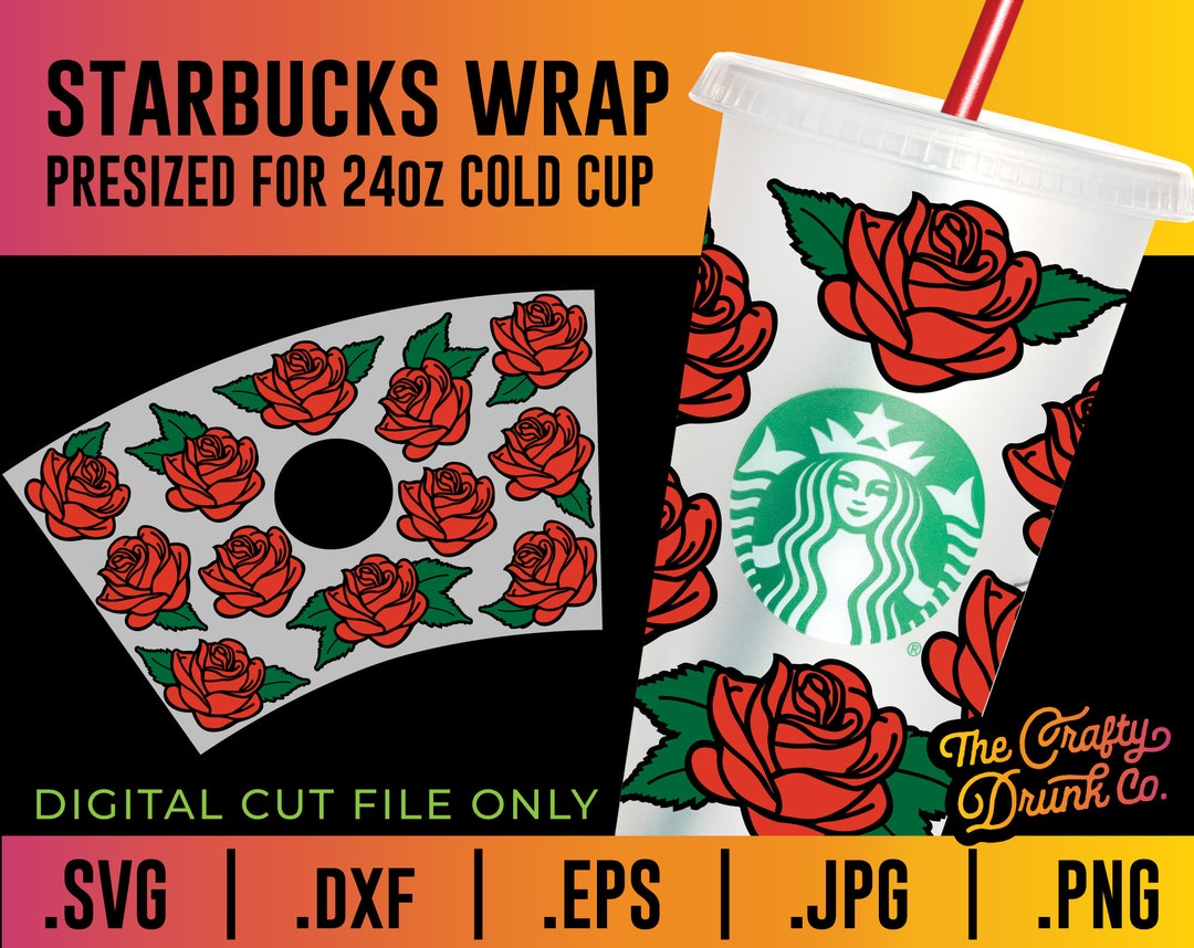 Red Roses Cup Wrap SVG - Starbucks Wrap SVG, Roses SVG, Red Rose Svg - Etsy