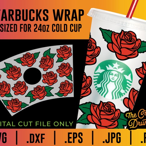 Red Roses Cup Wrap SVG Starbucks Wrap SVG Roses SVG Red - Etsy