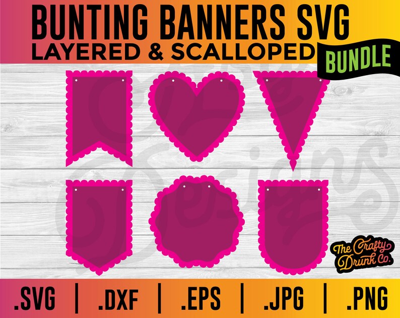 Layered Bunting Banner Pennant Flag SVG Bunting SVG Pennant - Etsy