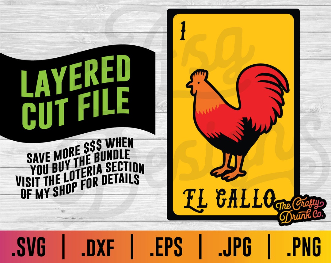 Loteria El Gallo SVG - Loteria Svg, El Gallo SVG, Rooster SVG, Mexican ...