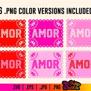 Mexican Valentines Amor Papel Picado SVG / .png .jpg / .pdf ...
