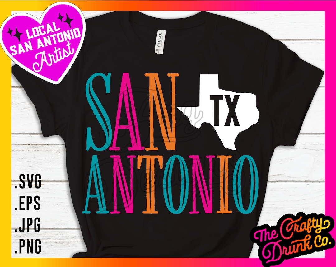 San Antonio Texas SVG / Puro SATX Sublimation Spur Fiesta Colors PNG ...