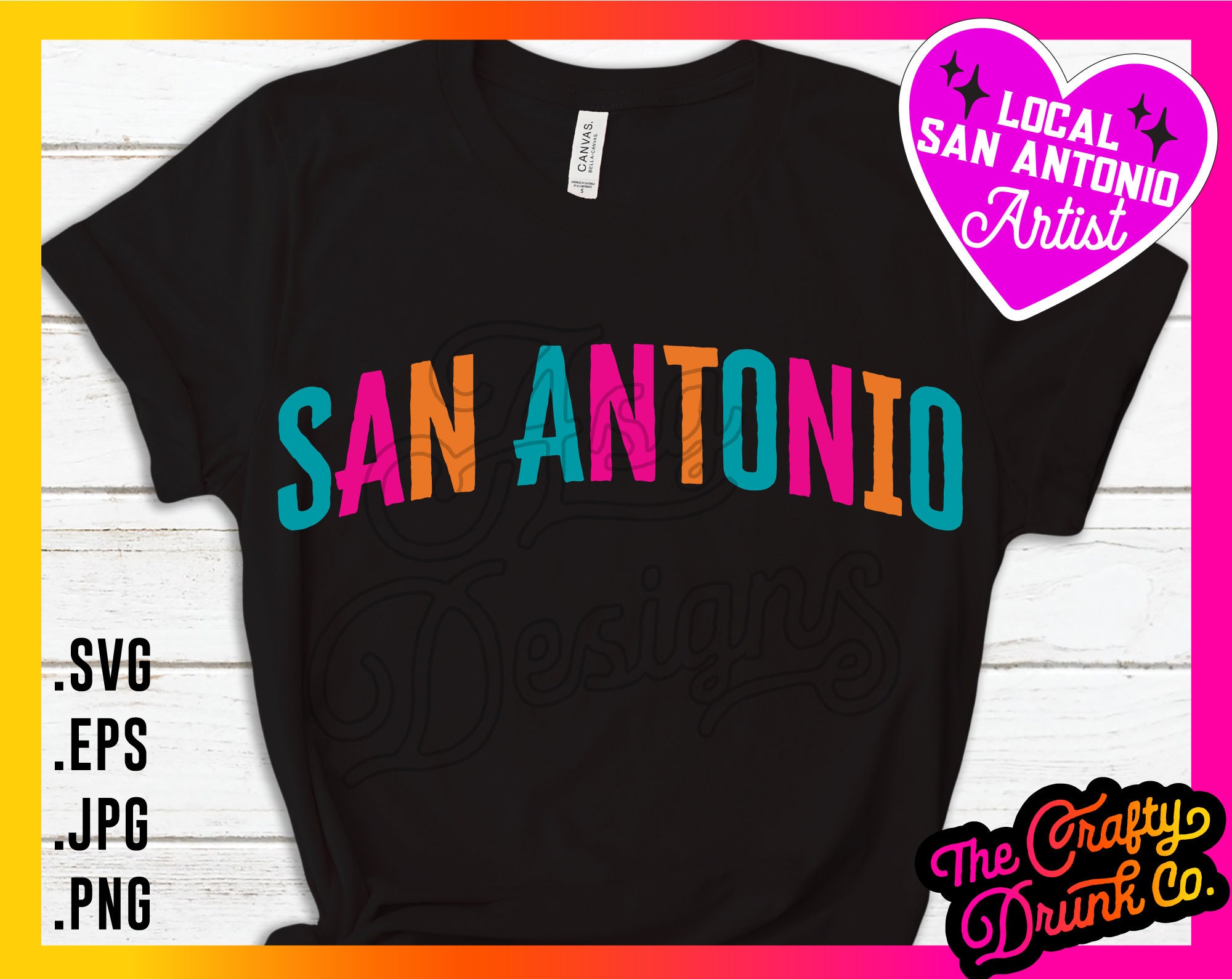San Antonio SVG Alamo City / Puro SA Sublimation Spur Fiesta Colors PNG ...