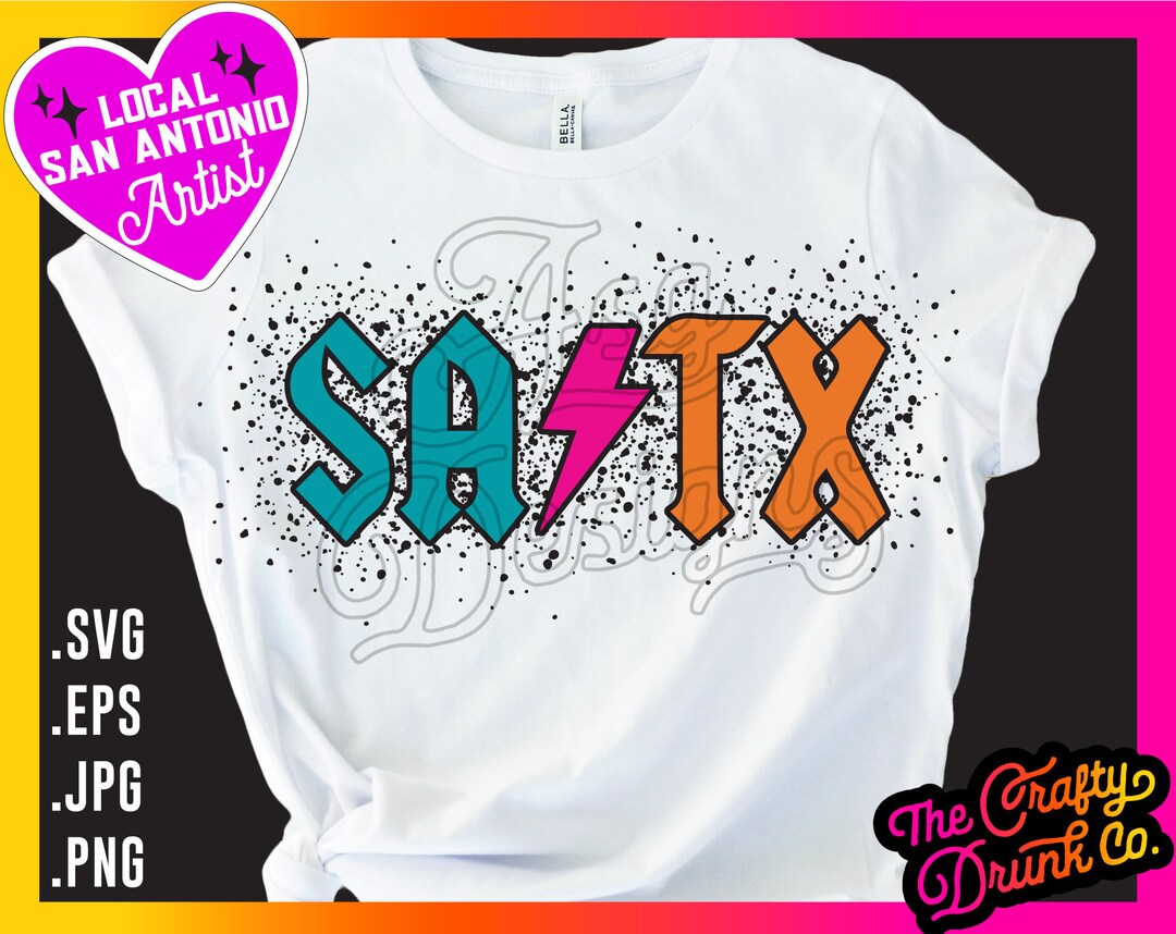 SATX San Antonio Texas SVG / PNG Sublimation Fiesta Colors Tshirt Design - Etsy