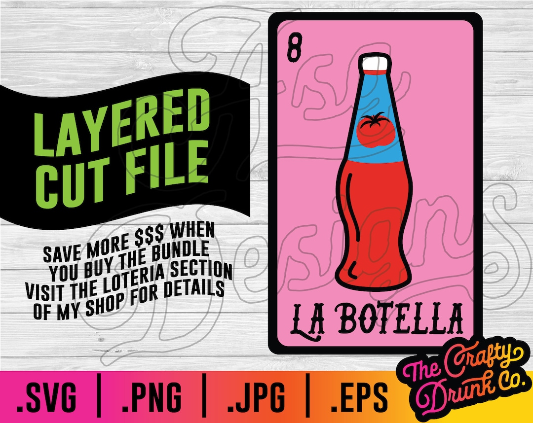Loteria La Botella SVG - Loteria Bottle Png, Loteria PNG, Mexican Bingo ...