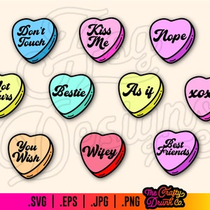 Valentines Day Candy Hearts SVG / .png / .jpg / .pdf - Digital Download ...