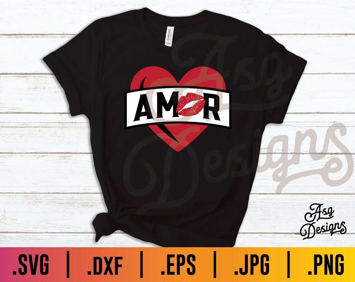 Amor Heart SVG - Spanish Love Valentines SVG - Etsy