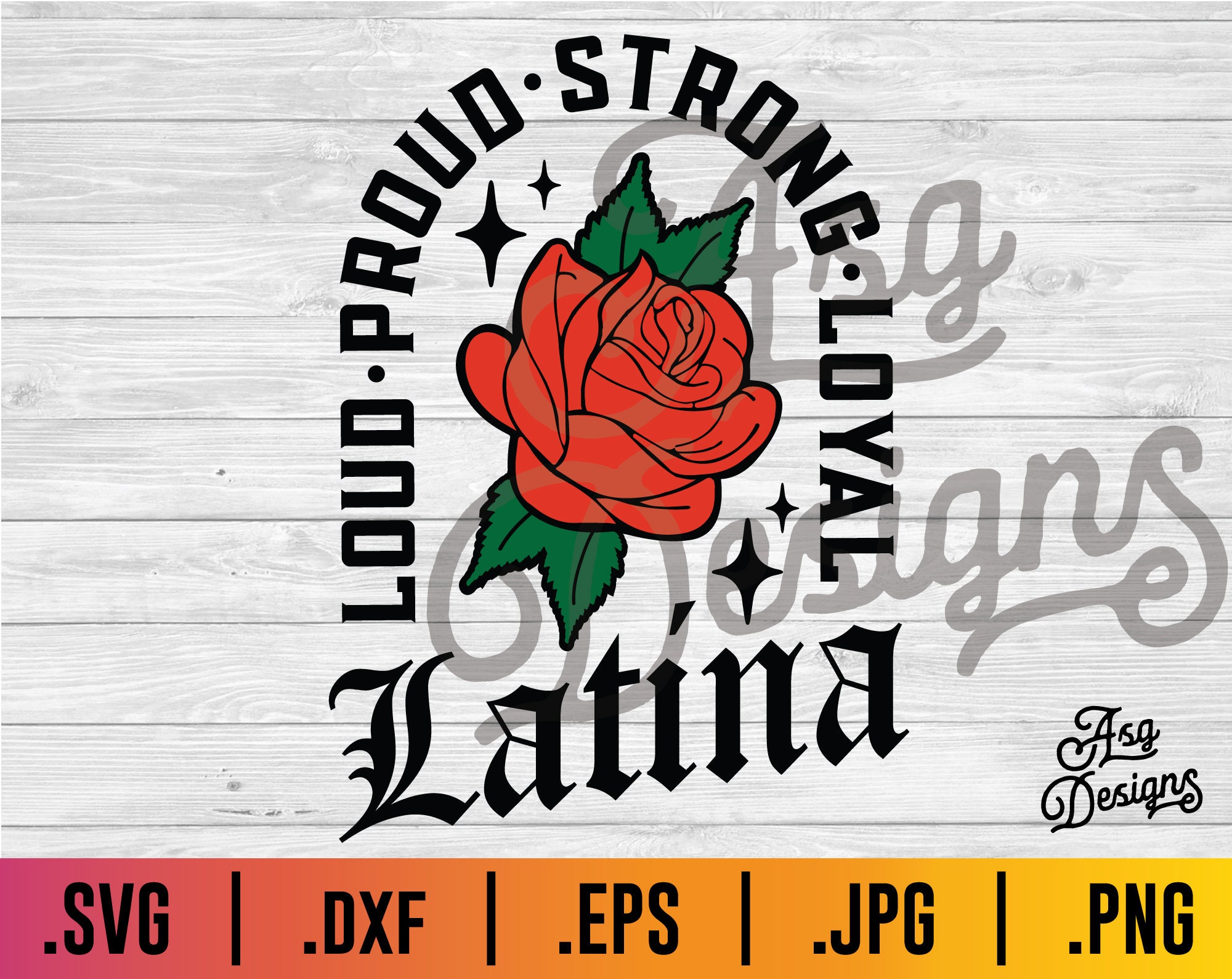 LATINA Loud Proud Strong Loyal SVG Cut File for Iron on - Etsy