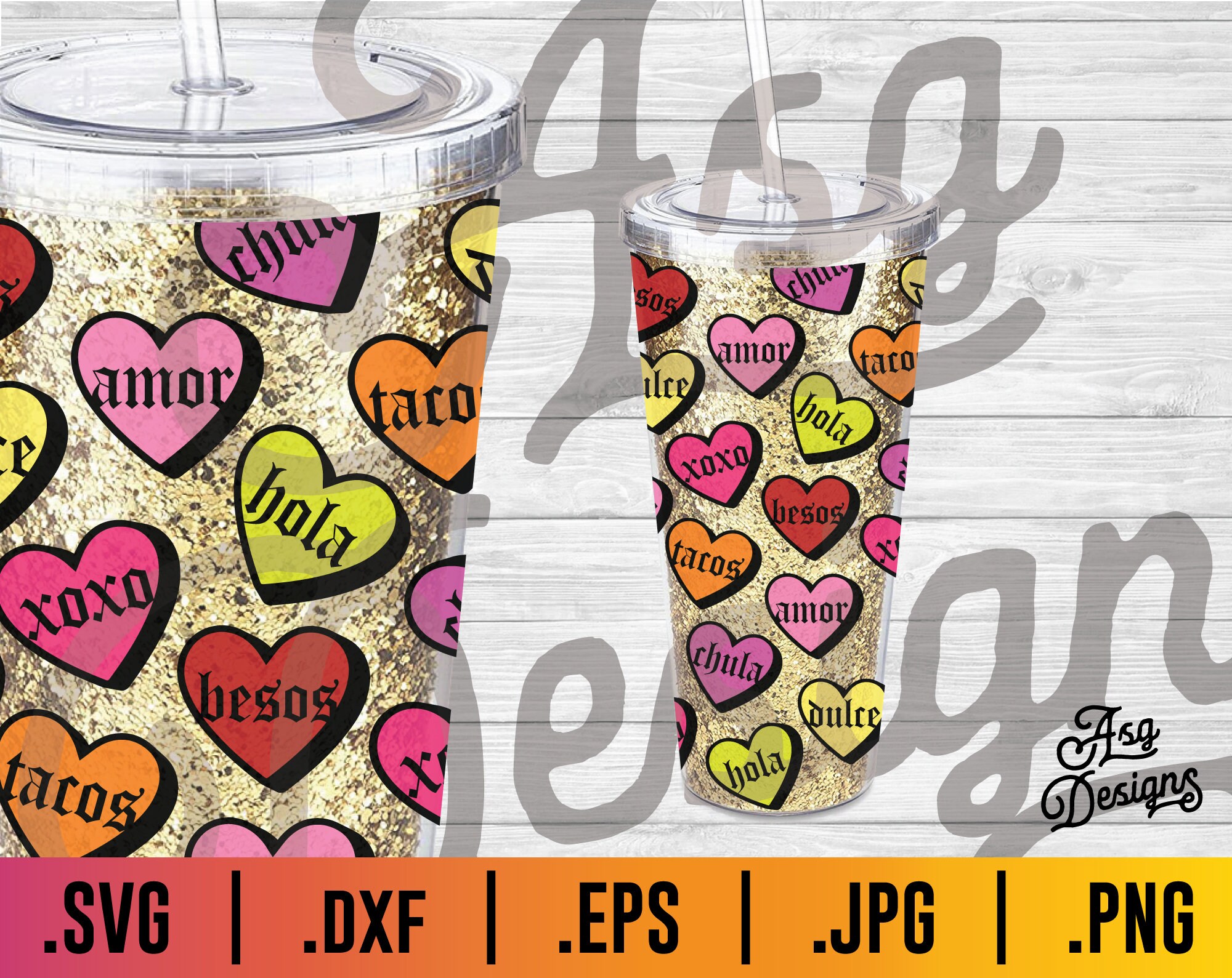 Spanish Conversation Hearts SVG: Mexican Word Art (digital Download) - Etsy