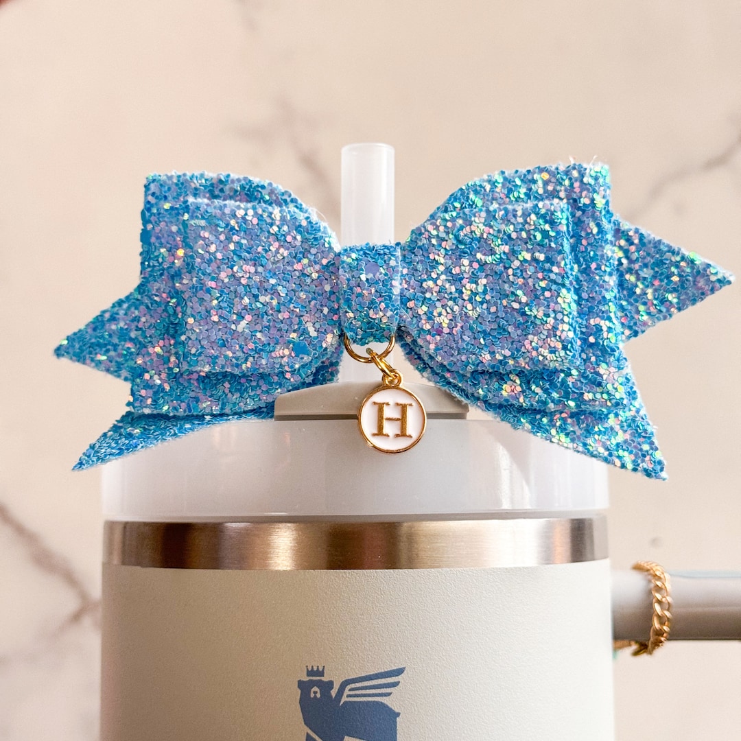 Bow Accessory for Straw Glitter Bow Tumbler Bow Cup Charm Straw Topper ...