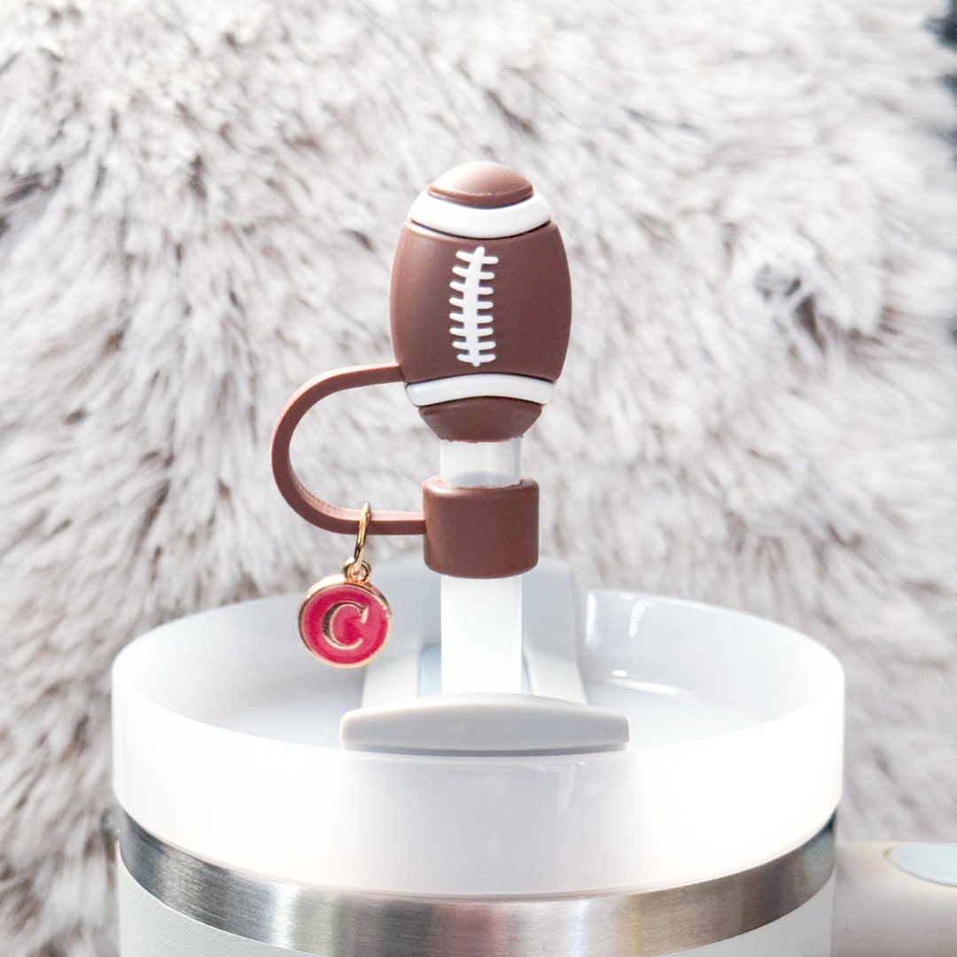 Custom Football Straw Topper Accessory Tumbler Football Mom Gift ...