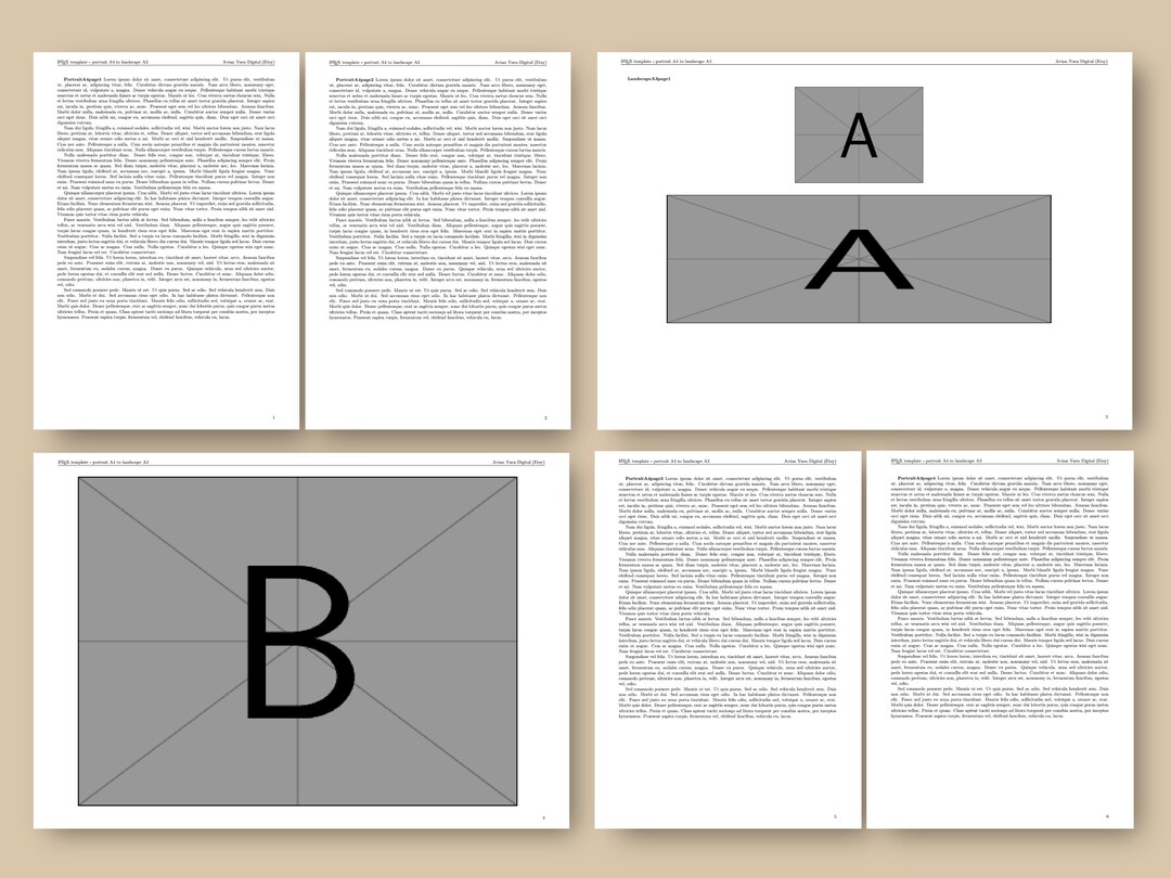 LaTeX Vorlage Portrait A4 bis Querformat A3 für bestimmte - Etsy Schweiz