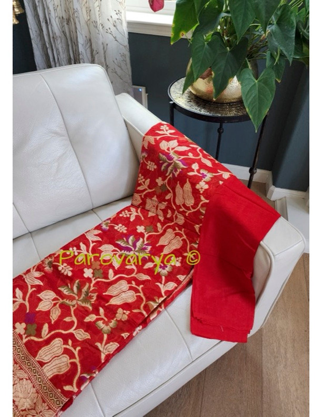 Munga Silk Crimson pashmina Design: - Etsy