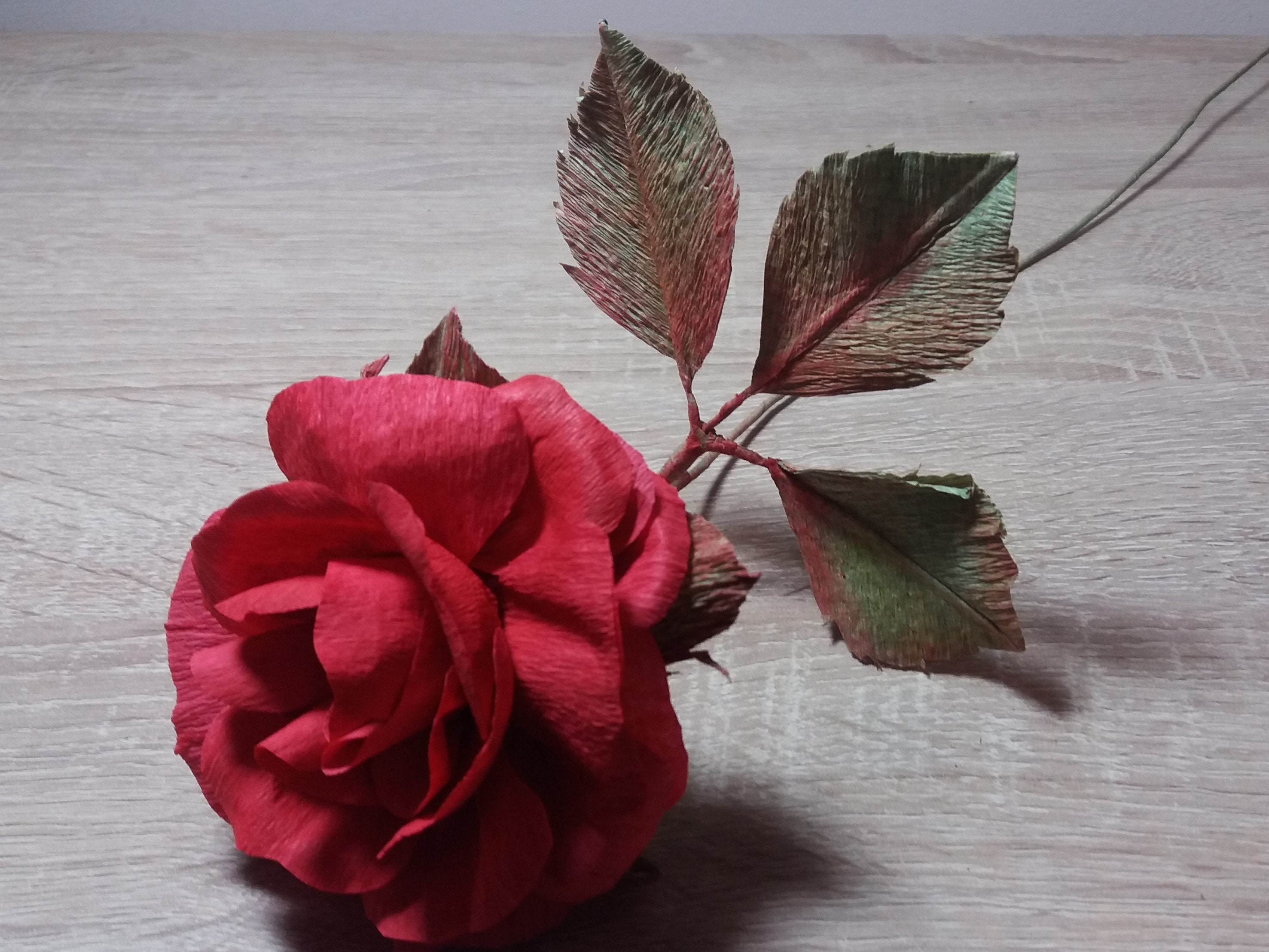 Red Paper Roses (single or Bouquet) - Etsy UK