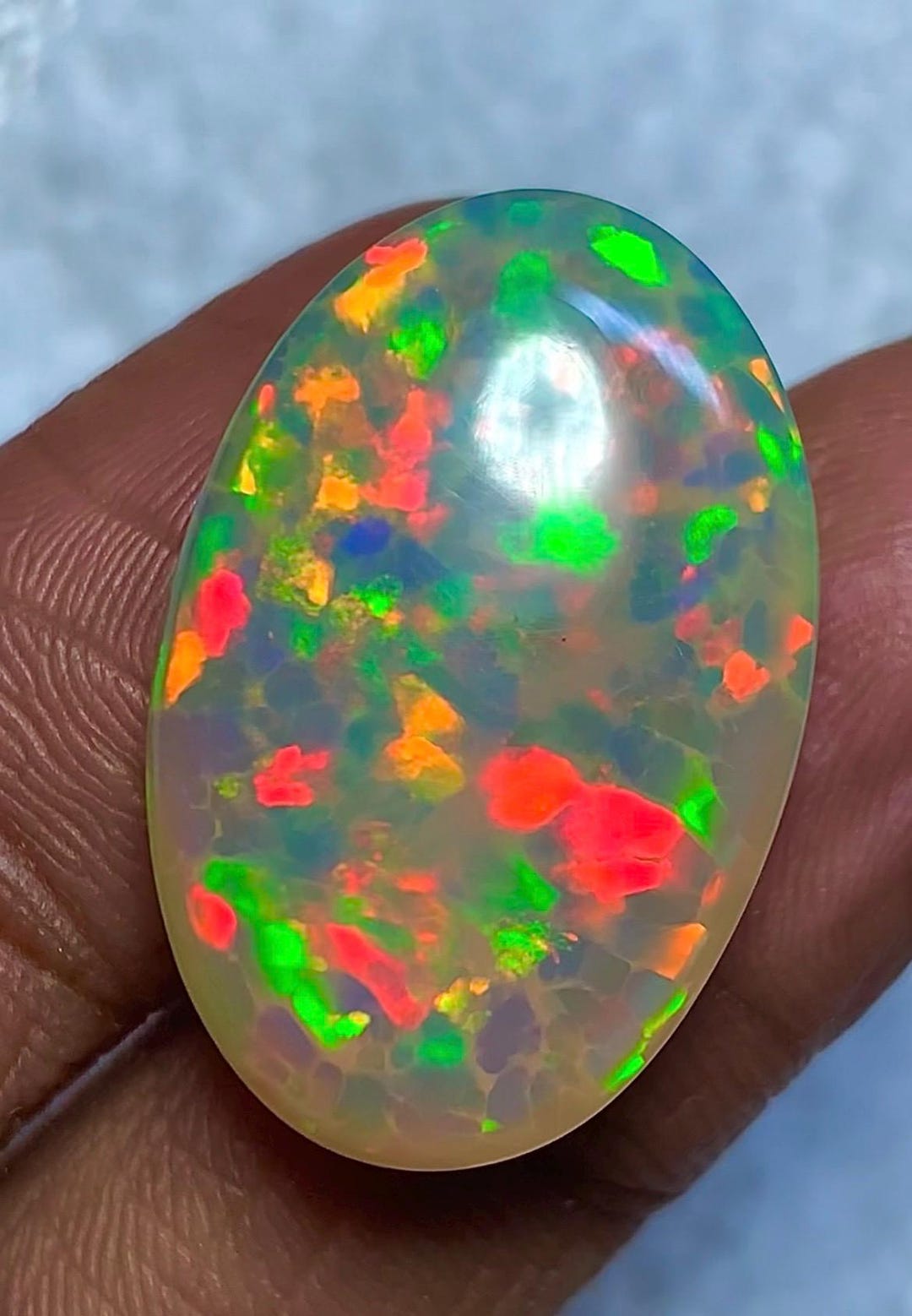 20 Crt Sparkle Fire Honeycomb Ethiopian Opal Cabochon, Multi Fire ...