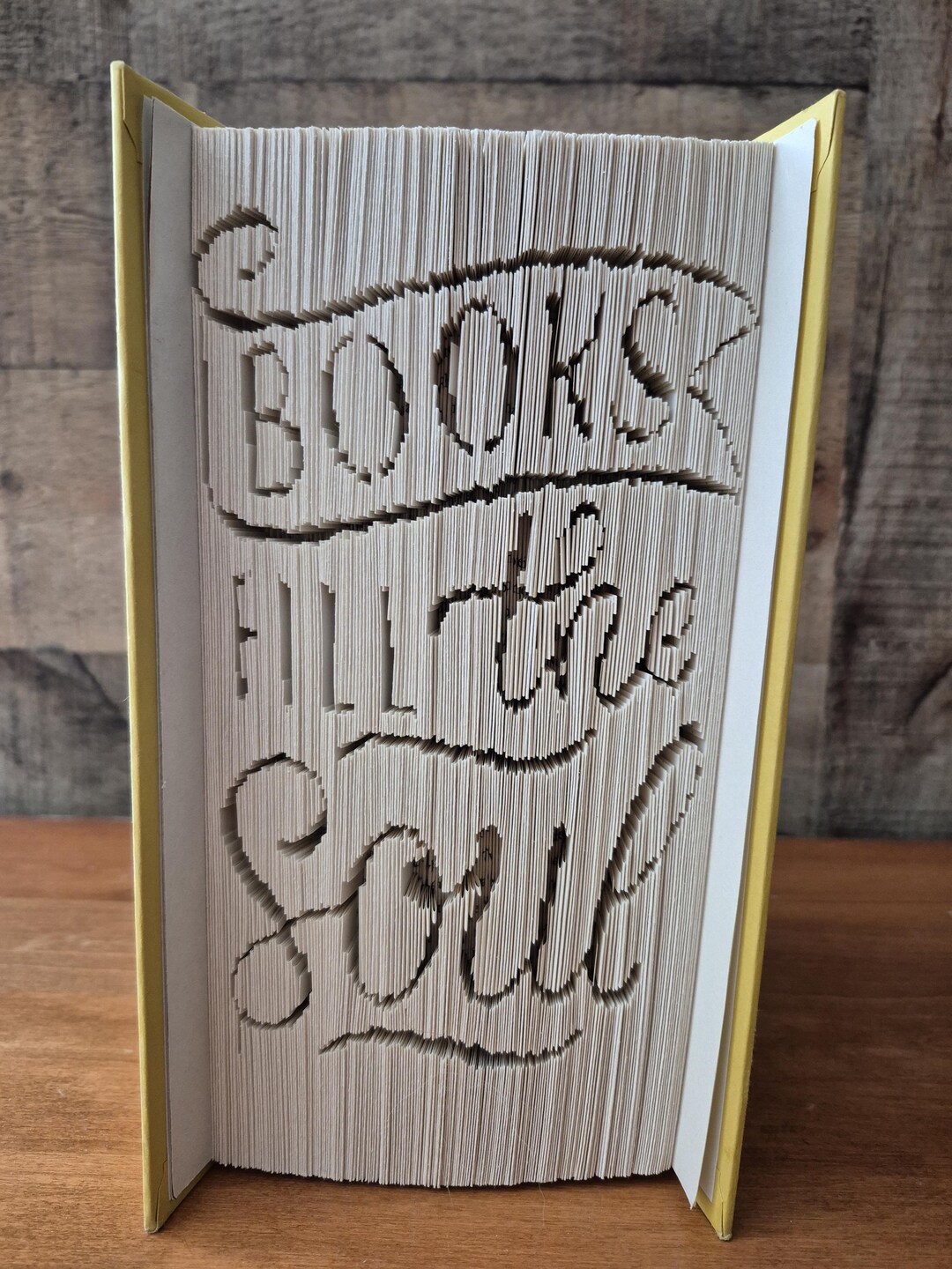 Handmade Folded Book Art: 'books Fill the Soul' Display - Etsy