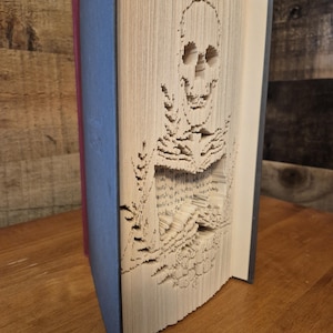 Folded Book Art: Skeleton Reading - Upcycled Book Sculpture - Etsy