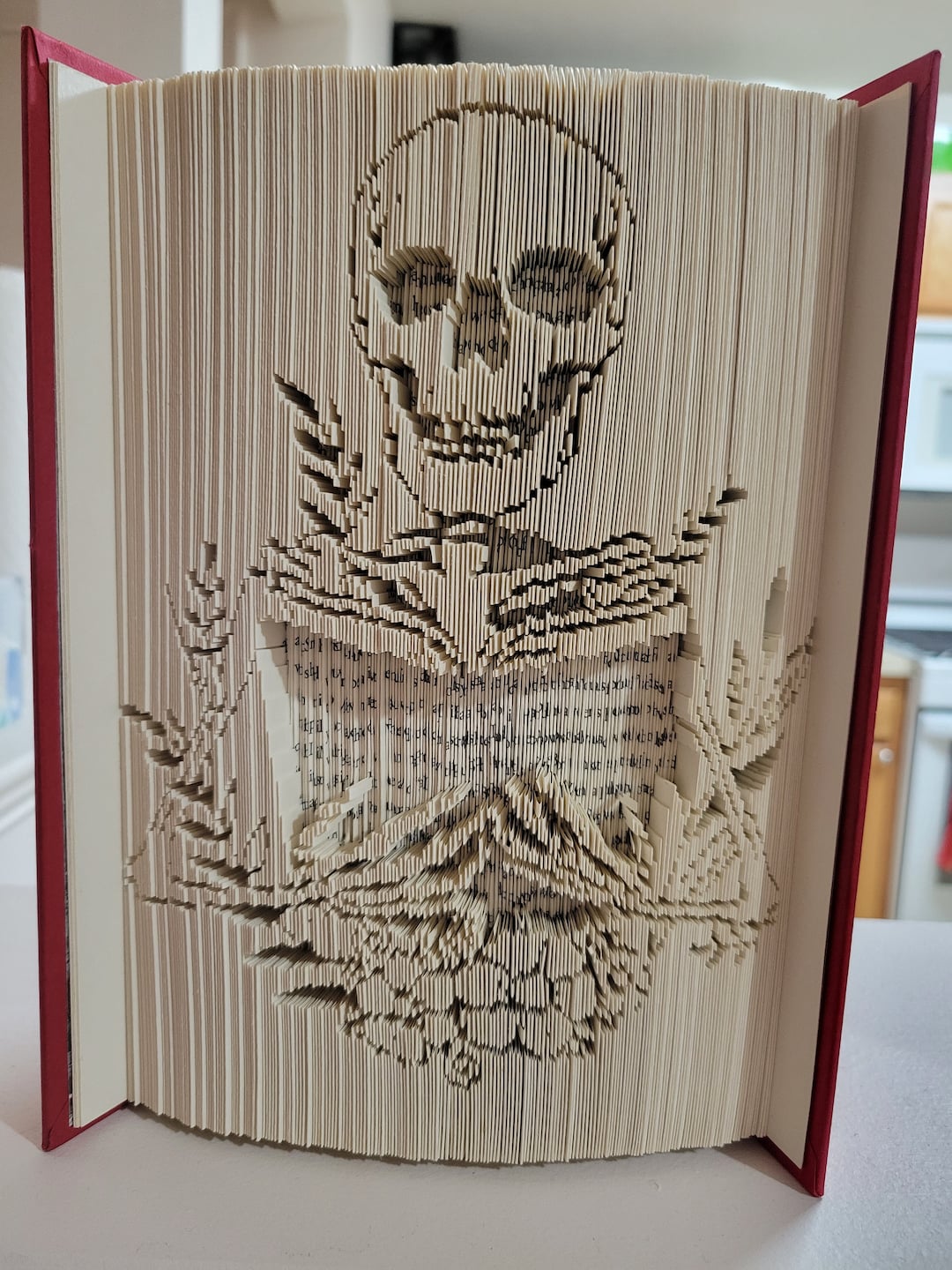 Folded Book Art: Skeleton Reading - Upcycled Book Sculpture - Etsy
