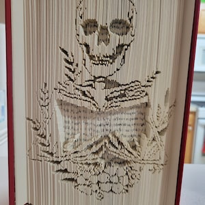 Folded Book Art: Skeleton Reading - Upcycled Book Sculpture - Etsy