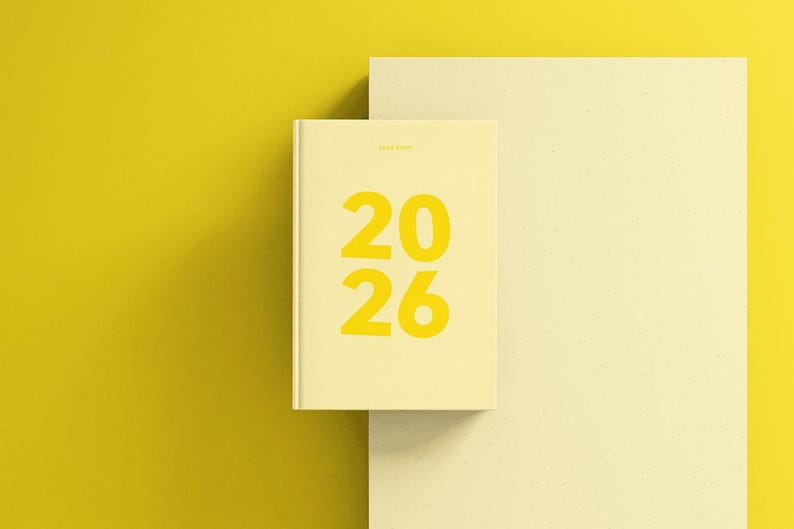 Yellow 2026 Hard Cover Lined Paper Notebook - Etsy UK