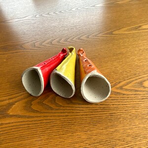 Set of Three Handmade Ceramic Garden Cane Toppers - Etsy UK