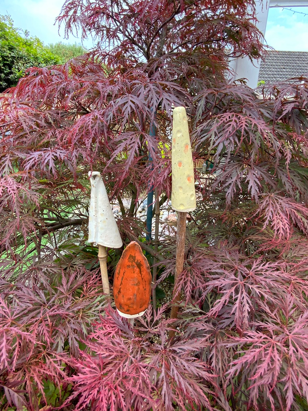 Handmade Ceramic Garden Cane Topper - Etsy UK