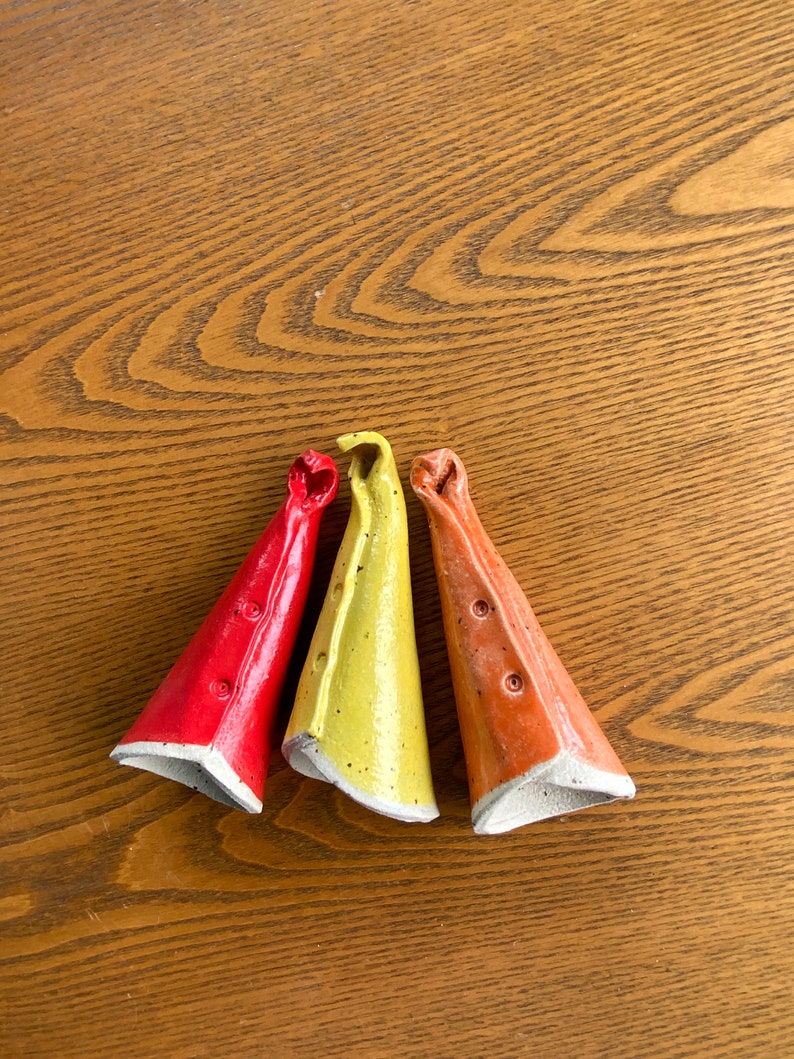 Set of Three Handmade Ceramic Garden Cane Toppers - Etsy UK
