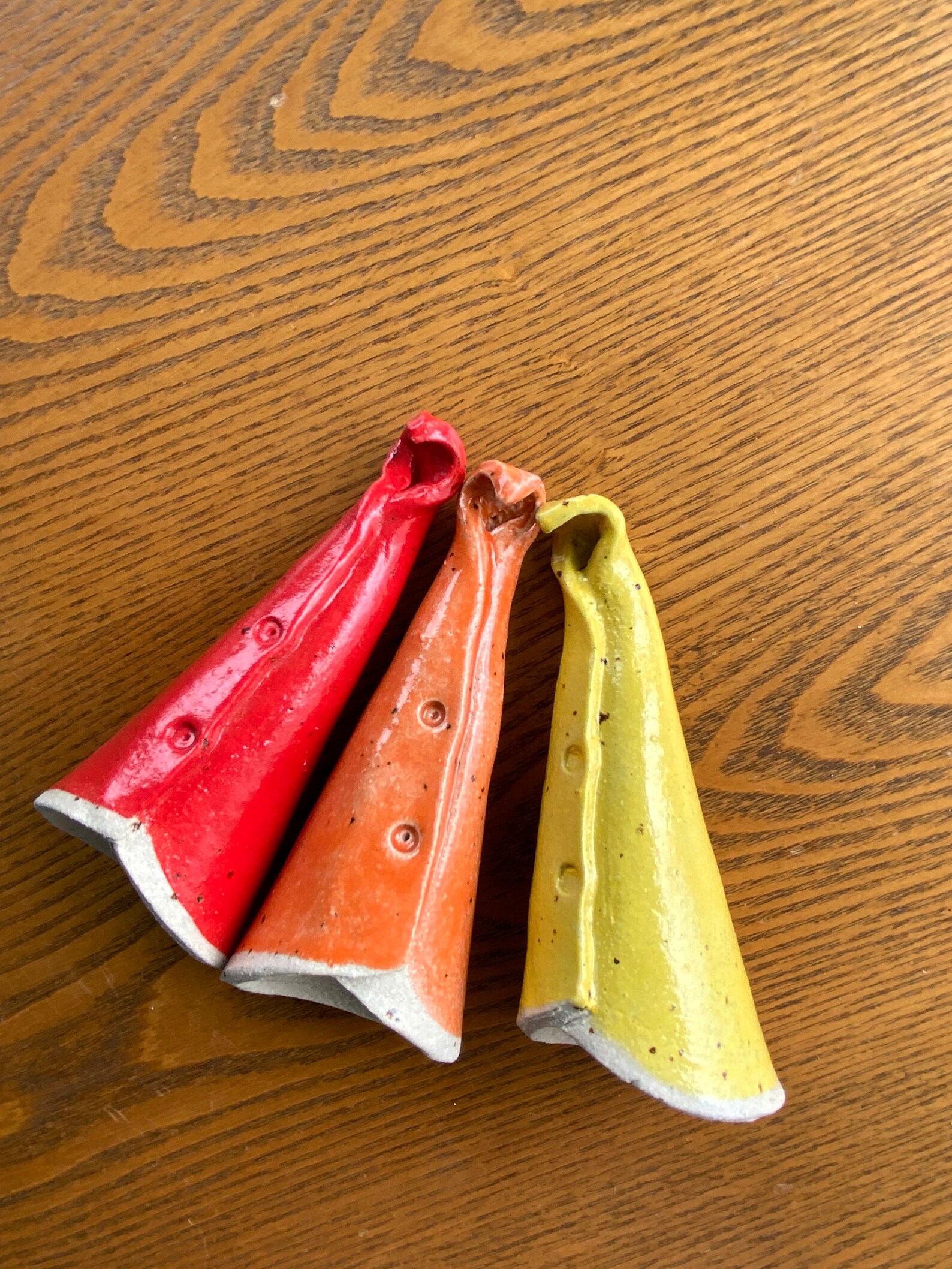 Set of Three Handmade Ceramic Garden Cane Toppers - Etsy UK