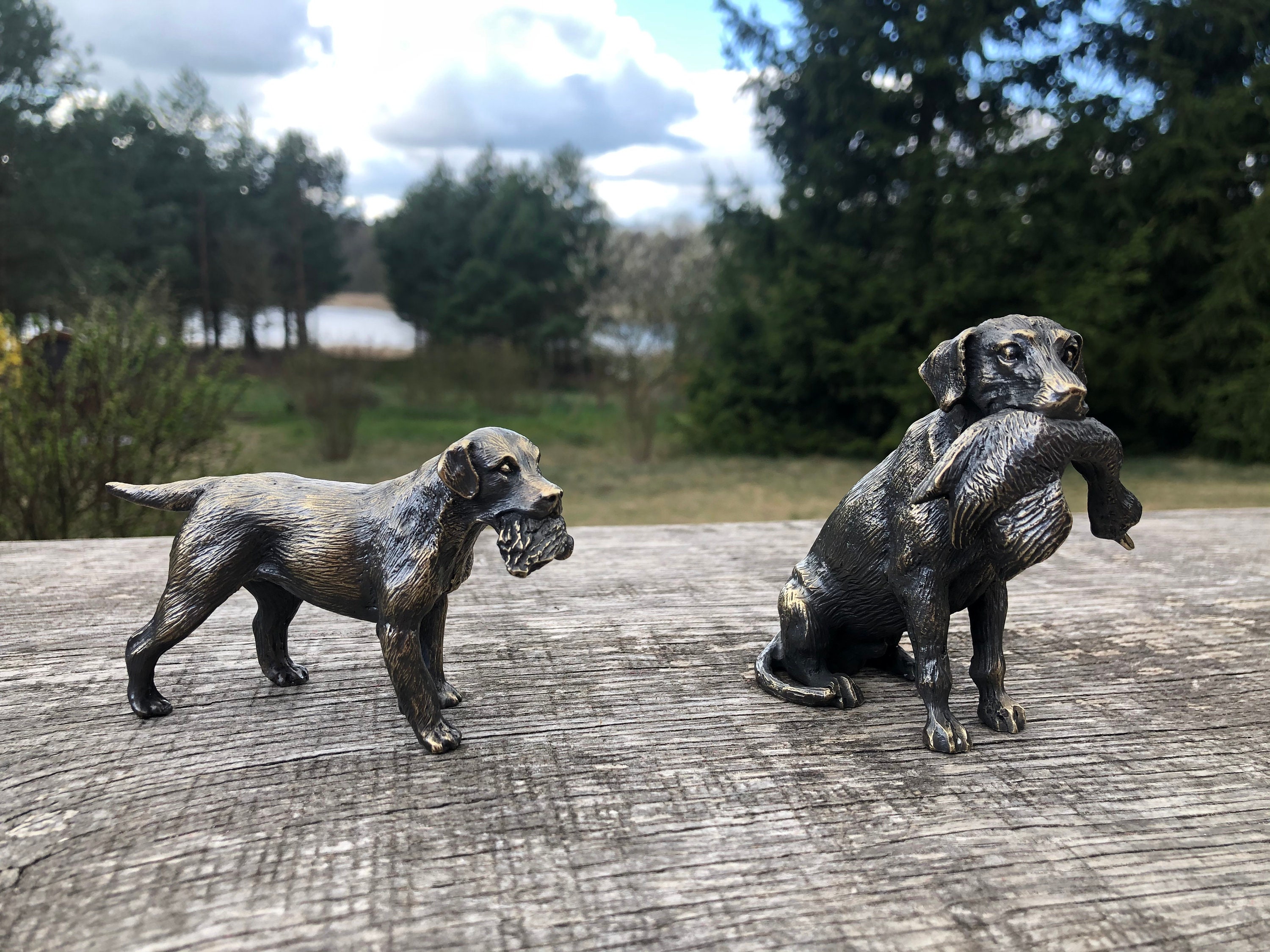 Labrador Retriever With a Duck / Brass / Hand-made - Etsy