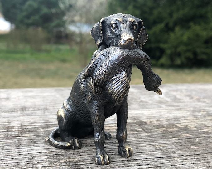 Labrador Retriever With a Duck / Brass / Hand-made - Etsy