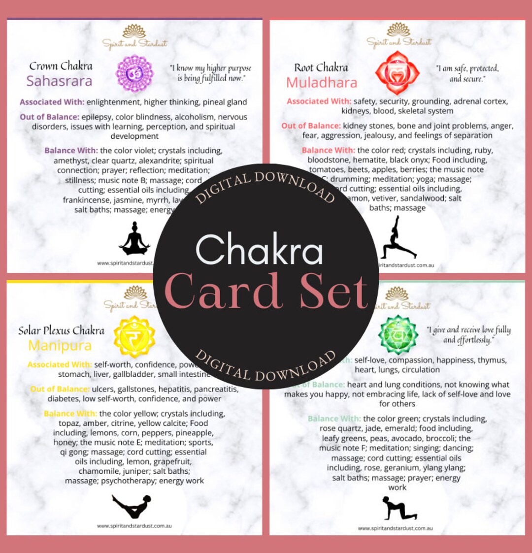 7 Chakra Healing Card Set – Printable Chakra Balancing Guide With ...