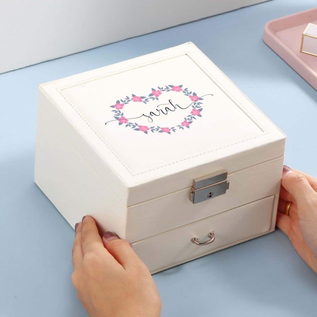 Custom Name Rose Floral Jewelry Box Perfect Birthday Gifts - Etsy