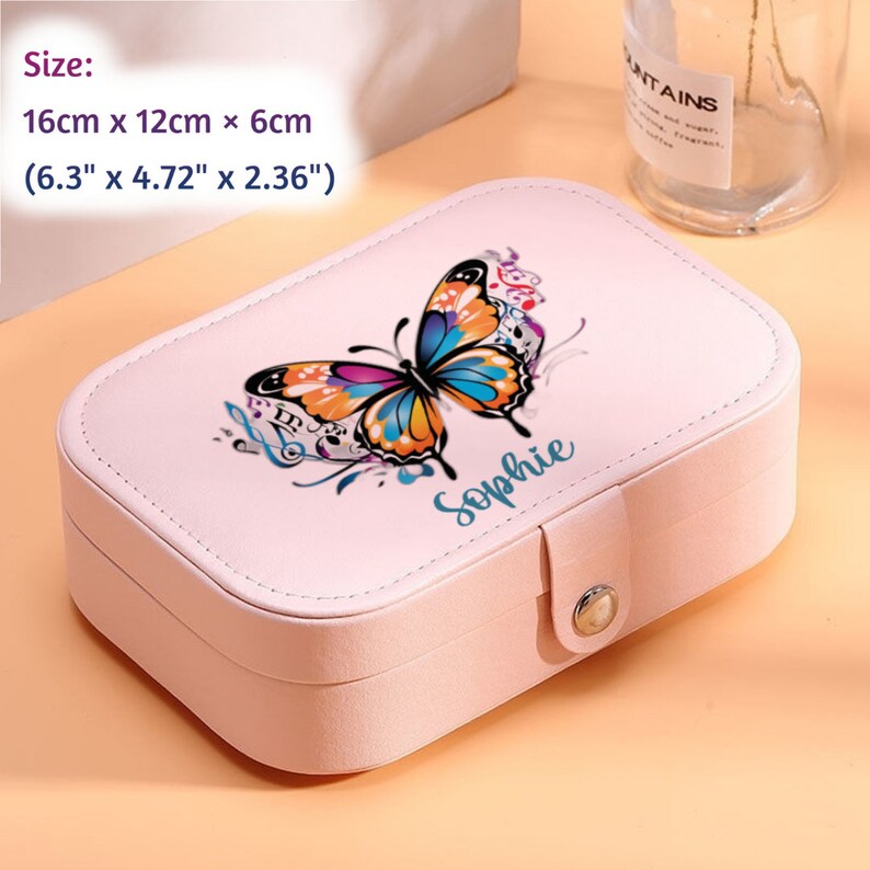 Colorful Butterfly Musical Notes Jewelry Box Personalized Cute Birthday ...
