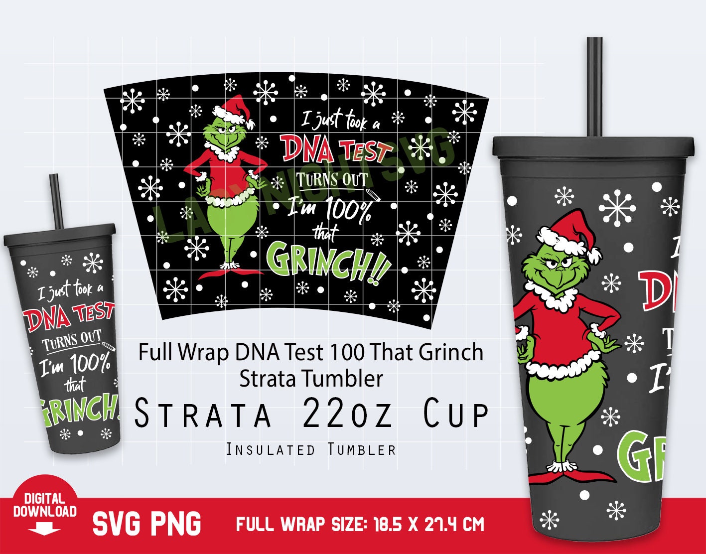 Full Wrap DNA Test 100 That Grinch Svg for Strata Tumblers 22 - Etsy