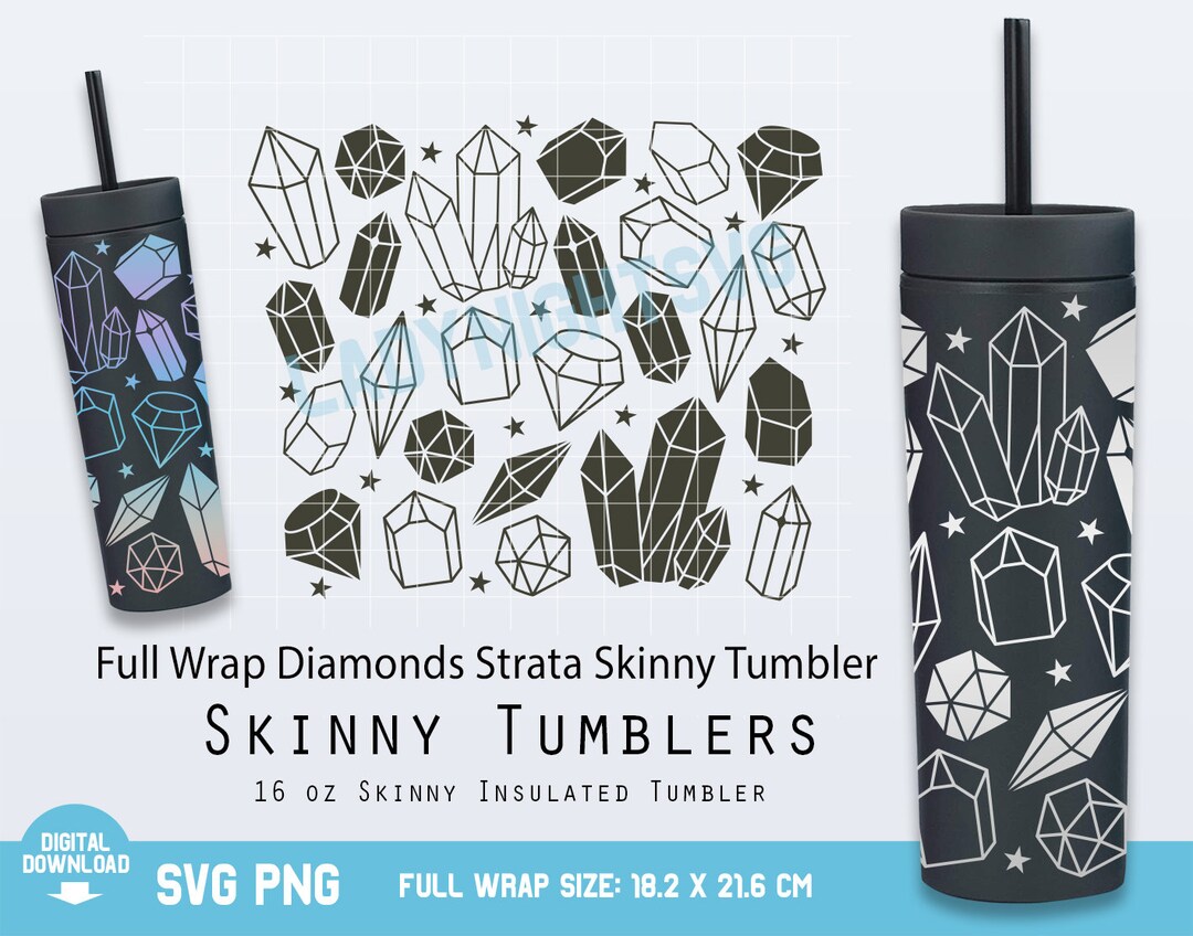 Full Wrap Diamonds Strata Svg for Skinny Tumblers 16 Oz, Diamond Svg ...
