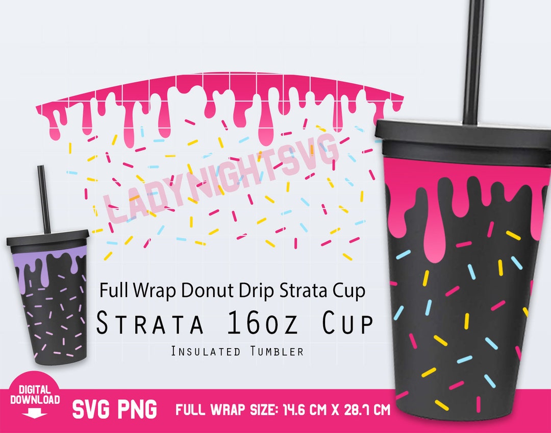 Full Wrap Donut Drip Strata Svg for Tumblers 16 Oz, Donuts Svg, Donut ...