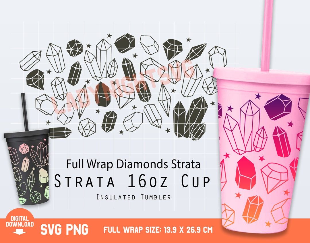 Full Wrap Diamonds Strata Svg for Tumblers 16 Oz, Diamond Svg, Wrap ...